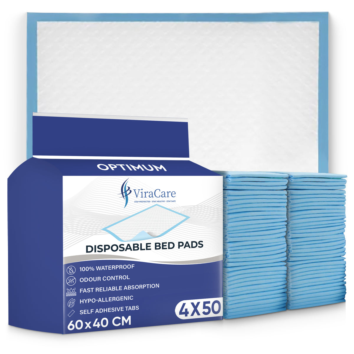 Optimum Incontinence Bed Pads 60x40 cm (Qty: 200) – ViraCare