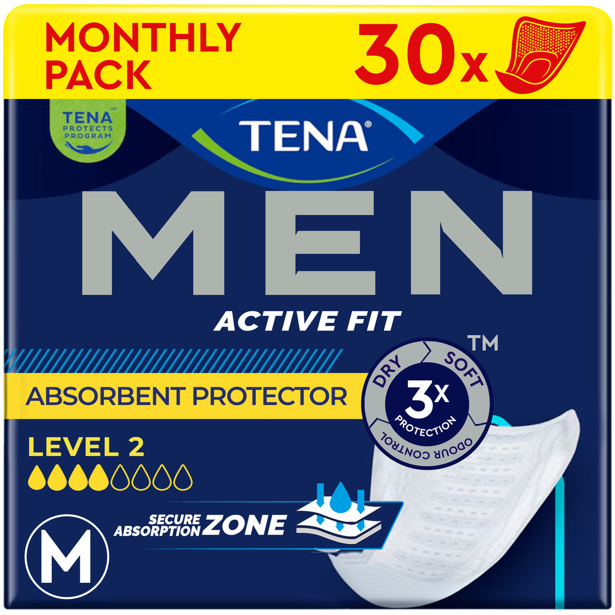 Incontinence Pads Men, Level 2, Medium (Qty:30) – ViraCare