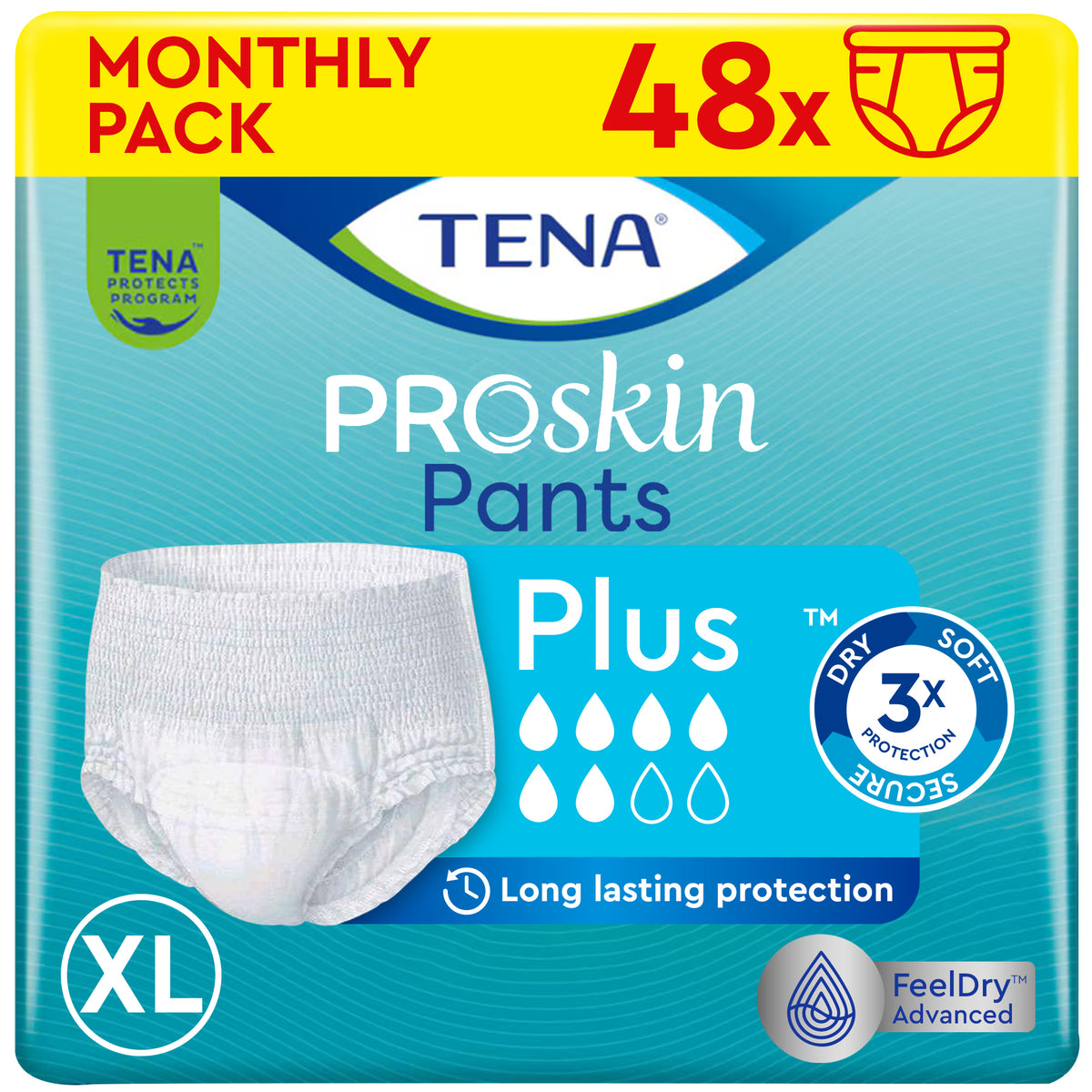 Proskin Classic Incontinence Pants Pull-Ups, Extra Large, Plus (Qty:48 ...