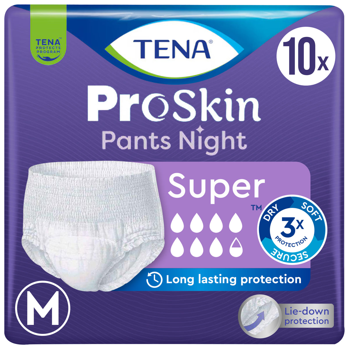 Proskin Night Incontinence Pants Pull-Ups, Medium, Super, Pack of 10 ...
