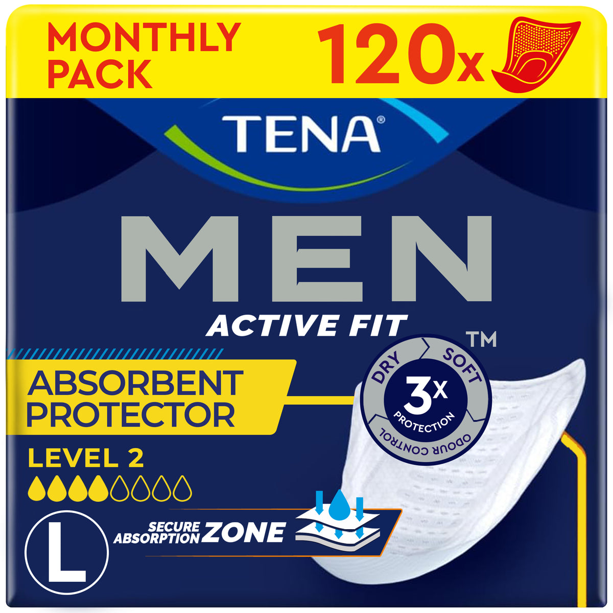 Incontinence Pads Men, Level 2, Size Large (Qty:120) – ViraCare