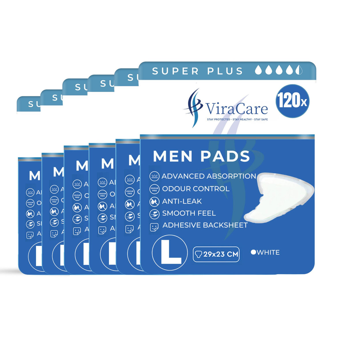 Men Pads Super Plus with Adhesive Backsheet (Qty: 120) – ViraCare