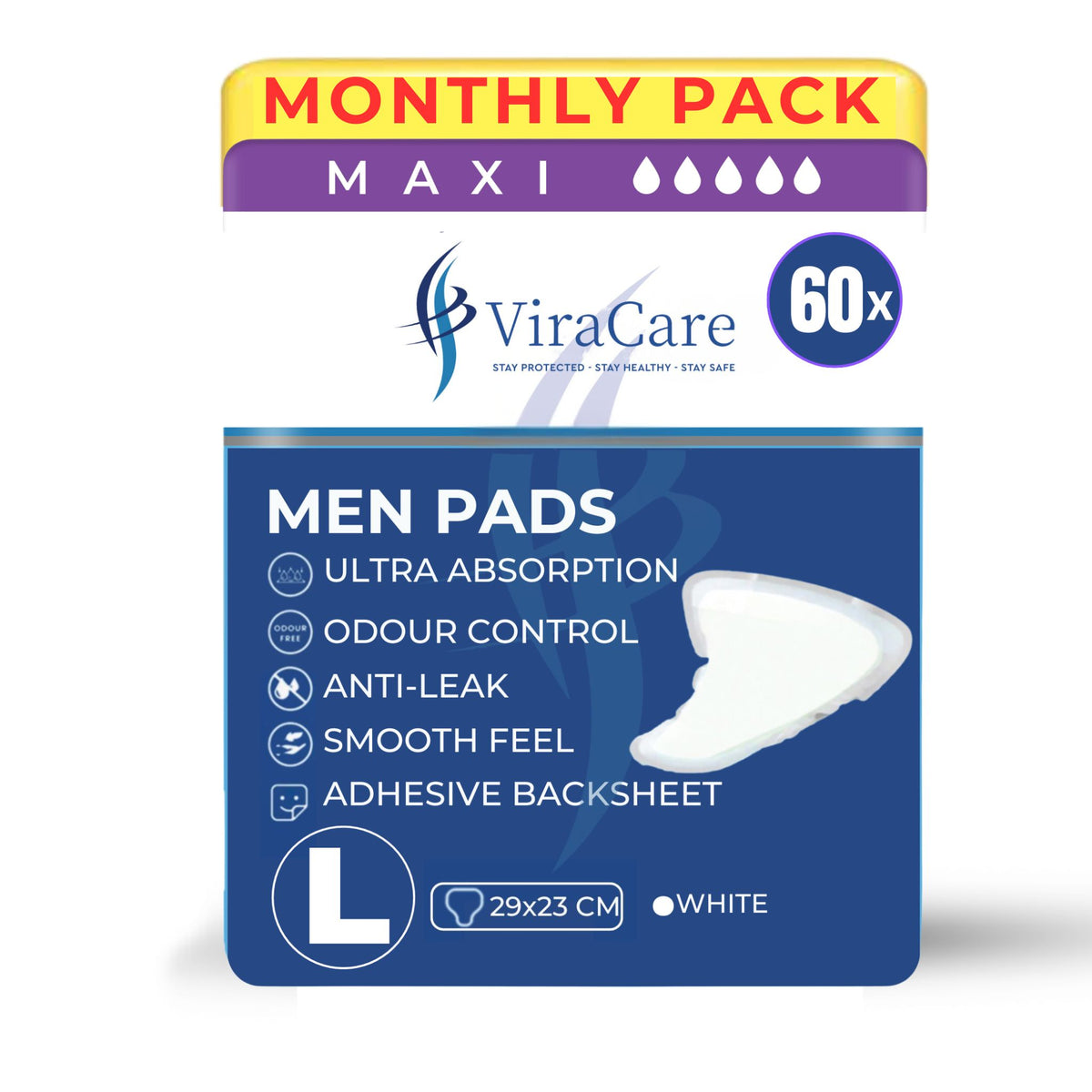 Maxi Men Pads: Male Incontinence Pad, Adhesive Backsheet (Qty: 60 ...